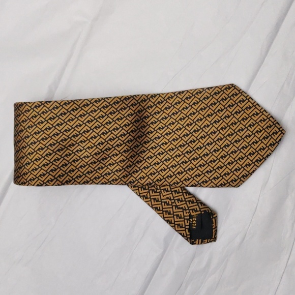 Fendi | Accessories | Fendi Italian Silk Signature Logo Tie | Poshmark